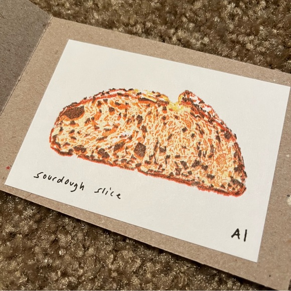 Inciardi | Art | Inciardi Linocut Sourdough Slice Small Block Art Print ...